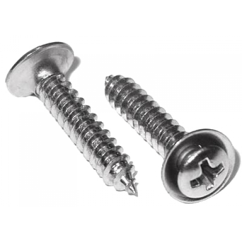 Trim / Finishing Screws - Chrome Sm Hd w/ Flush Washer